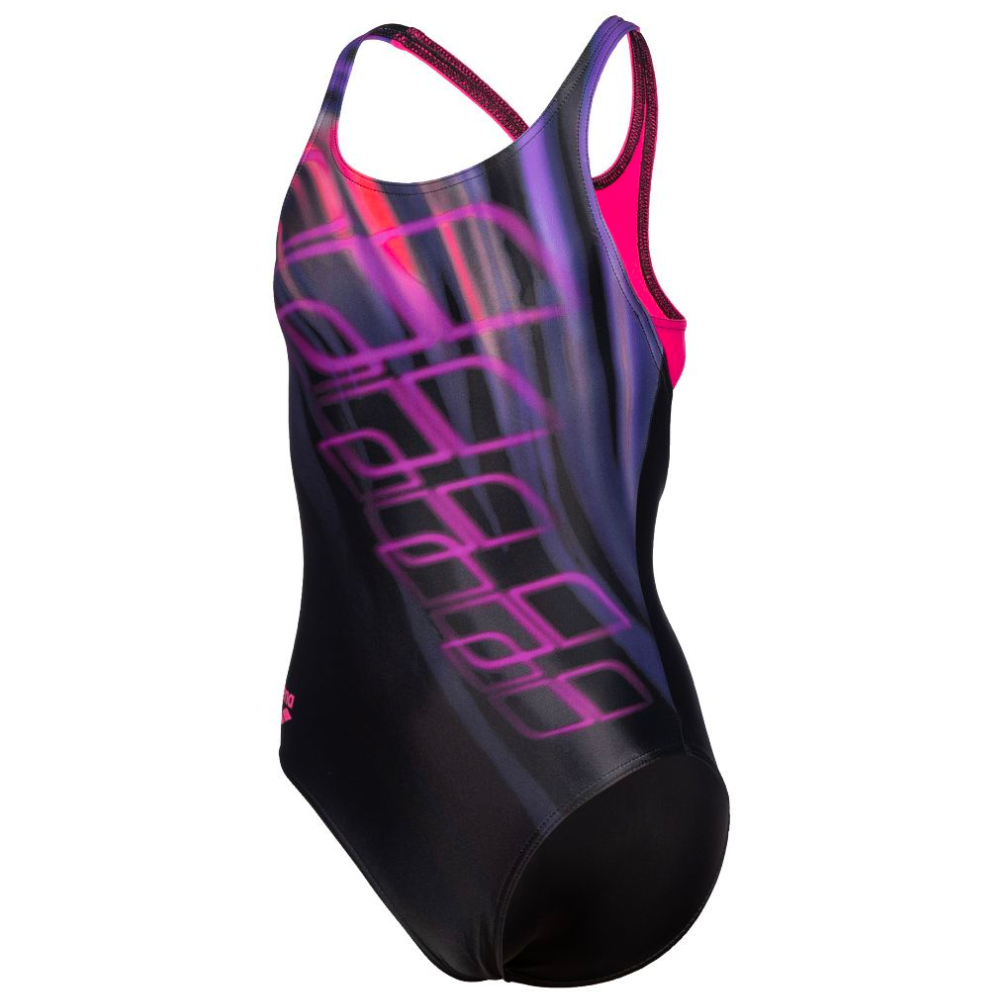 ARENA GIRLS' SHADING SWIMSUIT SWIM PRO - BLACK/FREAK ROSE – OntarioSwimHub