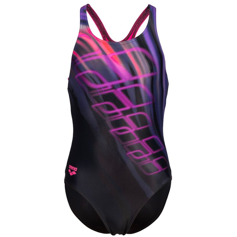 ARENA GIRLS' SHADING SWIMSUIT SWIM PRO - BLACK/FREAK ROSE – OntarioSwimHub