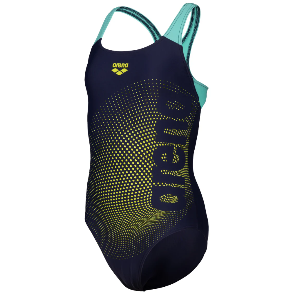 ARENA GIRLS' SWIMSUIT DIM LIGHTS SWIM PRO BACK - NAVY/WATER ...